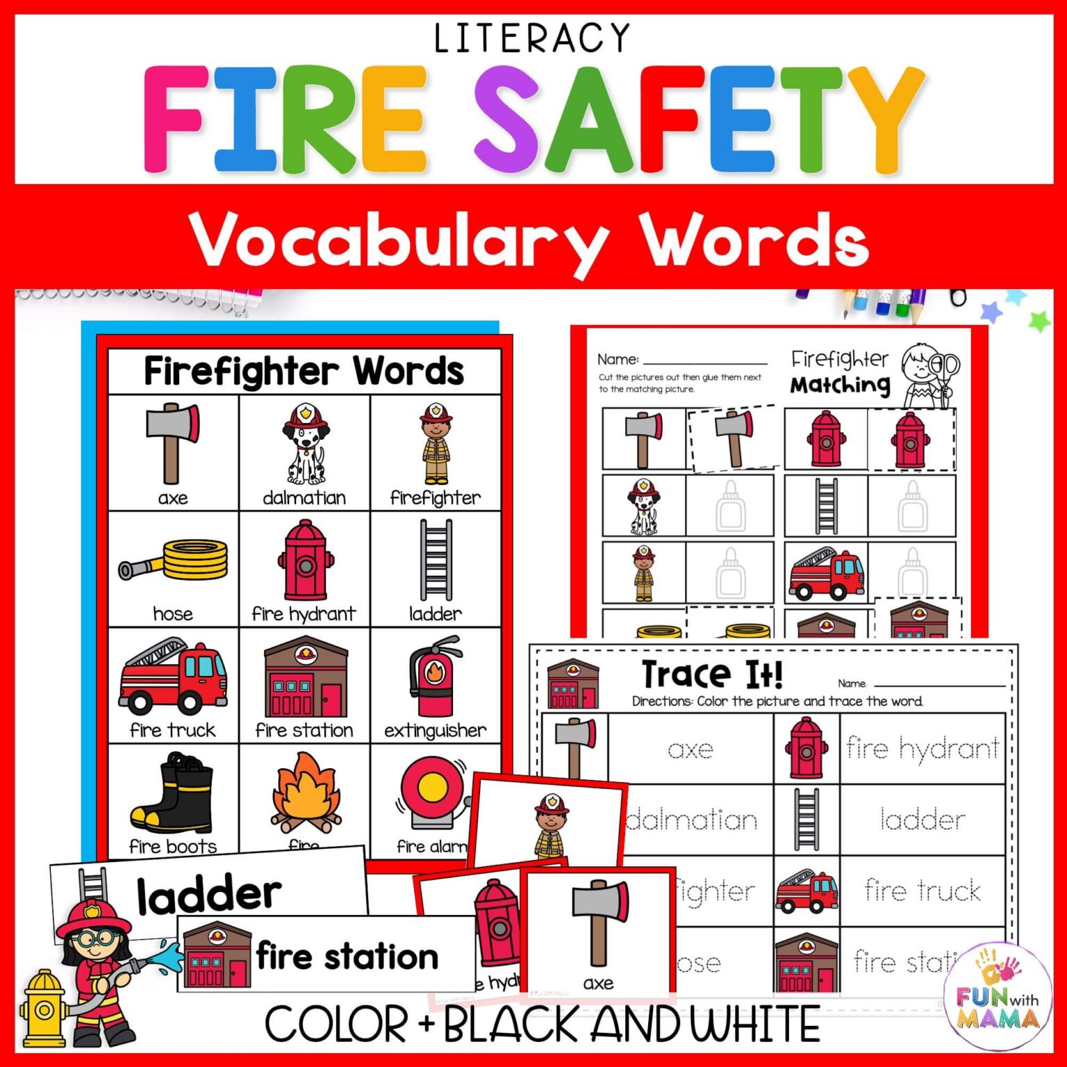 Firefighter Fire Safety Vocabulary Words