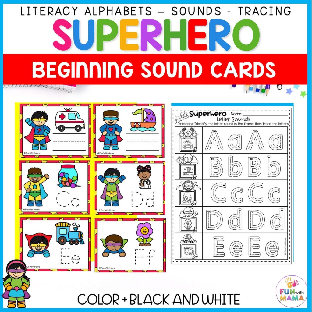 Superhero Beginning Sound Cards