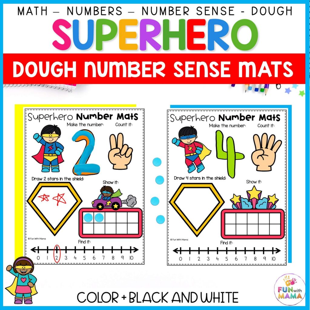 Superhero Dough Number Sense Mats