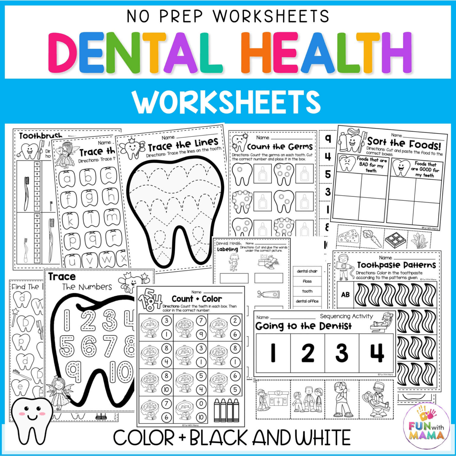 Dental Health Worksheets