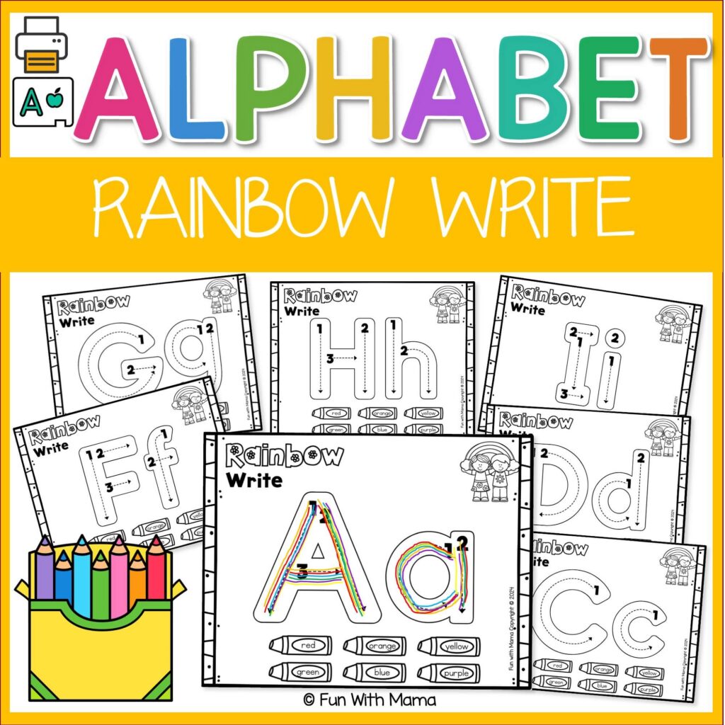Alphabet Rainbow Write Worksheets